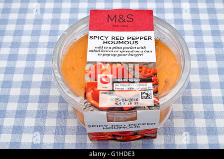 Red Pepper Houmous Stock Photo - Alamy