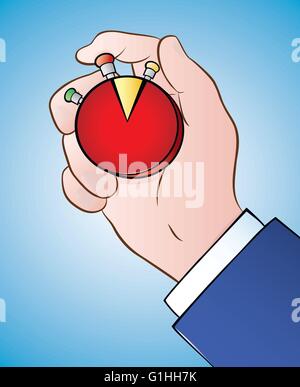 Man holding pie chart vector icon isolated Stock Vector Image & Art - Alamy