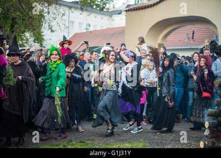 Bonfire at the Carodejnice festival or Witch burning night in Prague in ...