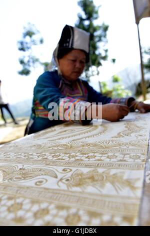 The traditional Miao batik skills in Kaili,Guizhou,China on 04th ...