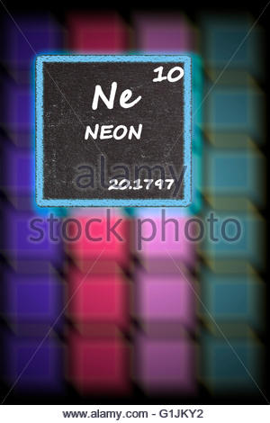 Neon Chemical 10 element of periodic table. Molecule And Communication ...