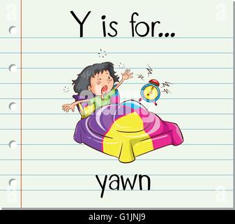 Flashcard letter Y is for yawn illustration Stock Vector Image & Art ...