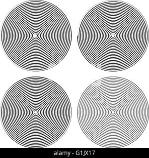 Converging - Radiating Squares. Contour lines of group of squares Stock ...