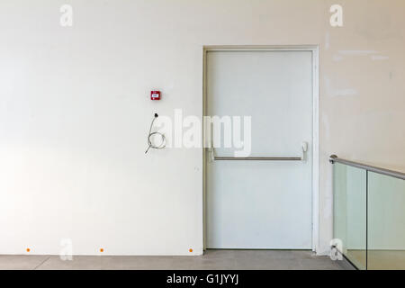 Fire exit glass door at indoor shopping mall for emergency use Stock ...