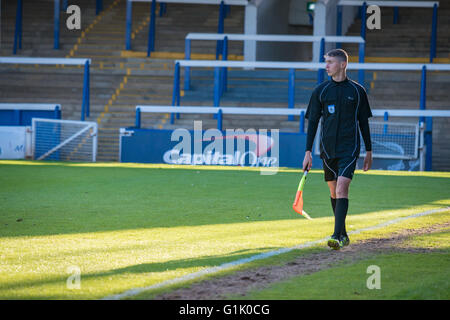 The touch line on a football pitch made of third generation astro turf ...