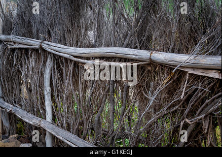 Vintage wooden fence with old style lanterns. outdoor lighting ...
