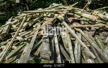 Rotten Plank - A stack of old timber piled up Stock Photo - Alamy