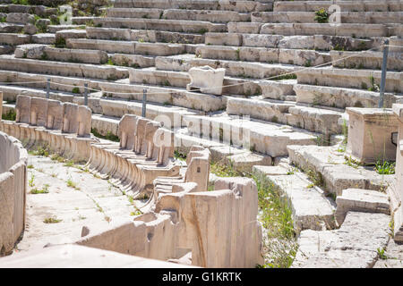 Marble thrones of the Theatre of Dionysus Eleuthereus. Acropolis of ...