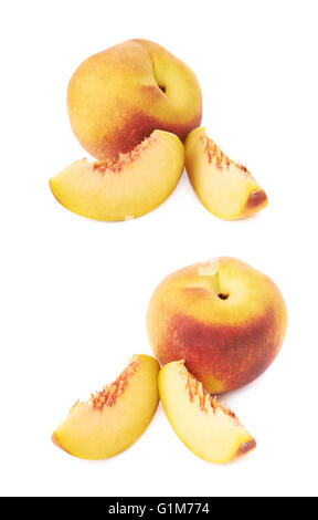 Served peach fruit composition isolated Stock Photo - Alamy