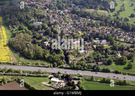aerial view of the village of Winthorpe near Newark, Nottinghamshire ...