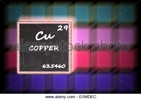 Copper Chemical 29 element of periodic table. Molecule And ...