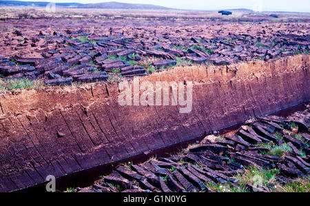 Peat cutting for fuel on the Isle of Lewis near Stornoway, Outer ...