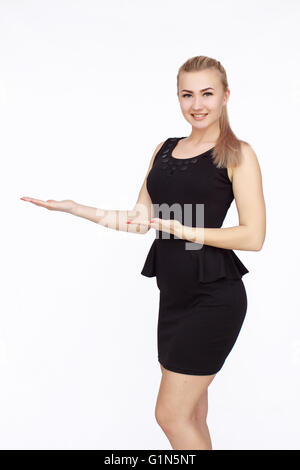 Happy Beautiful Woman Isolated On White Background Stock Photo - Alamy