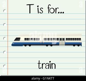 Flashcard letter T is for train illustration Stock Vector Image & Art ...