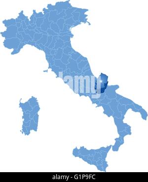 Symbol Map of the Province Campobasso (Italy) showing the state with ...