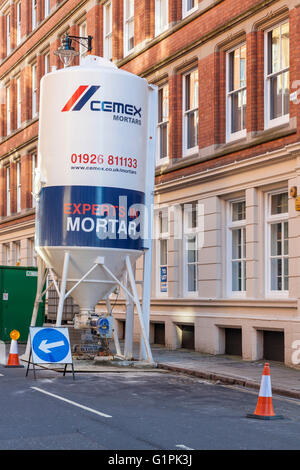 Cemex Mortars dry mortar silo on a street for a construction site in ...