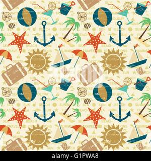 Seashell seamless pattern. Summer holiday marine background. Underwater ...