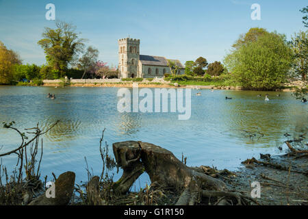 St Laurence church in Falmer, East Sussex, England. South Downs ...