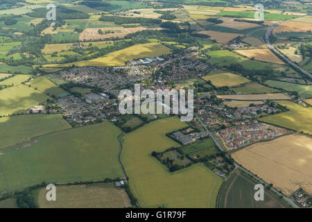 An aerial view of the Suffolk village of Wickham Market and surrounding ...