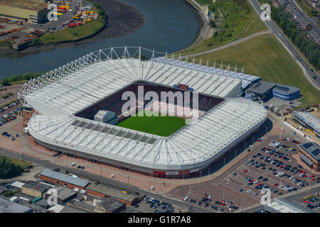 aerial view of Sunderland AFC Stadium of Light football ground, UK ...