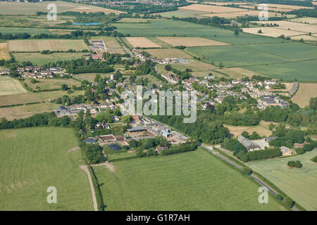 An aerial view of the Oxfordshire village of Stratton Audley and ...