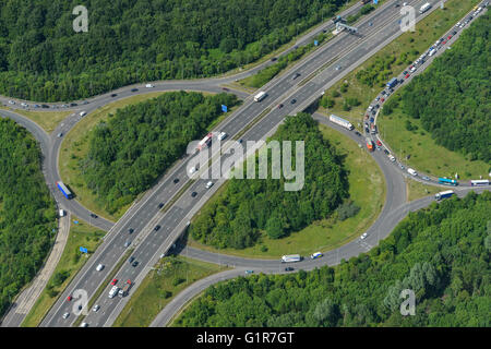 An aerial view of Junction 25 of the M62 Stock Photo - Alamy