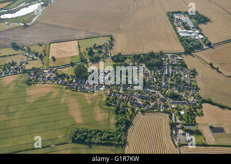 An aerial view of the village of Little Addington and surrounding ...
