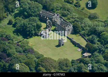 An aerial view of the Pembrokeshire village of Lamphey and surrounding ...