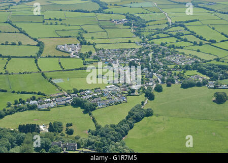 An aerial view of the Pembrokeshire village of Lamphey and surrounding ...