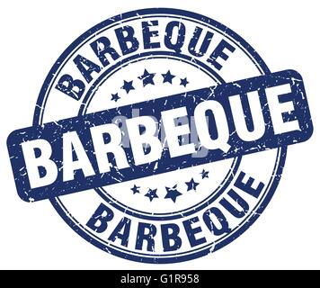 barbeque blue grunge vintage stamp isolated on white background Stock ...