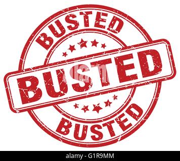 busted sign. busted grunge red stamp. Label Stock Vector Image & Art ...