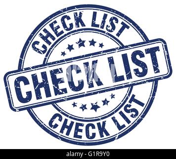 check list stamp. check list round grunge sign. check list Stock Vector ...