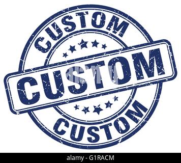 custom blue round stamp Stock Vector Image & Art - Alamy
