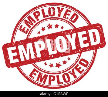 employed stamp. employed sign. round grunge label Stock Vector Image ...