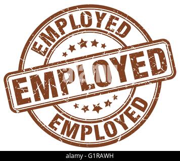 employed stamp. employed sign. round grunge label Stock Vector Image ...