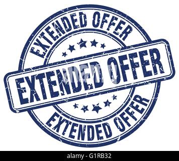 extended offer blue round stamp Stock Vector Image & Art - Alamy