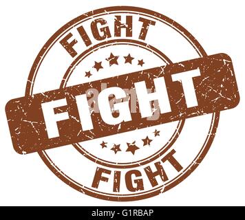 fight stamp. fight sign. round grunge label Stock Vector Image & Art ...