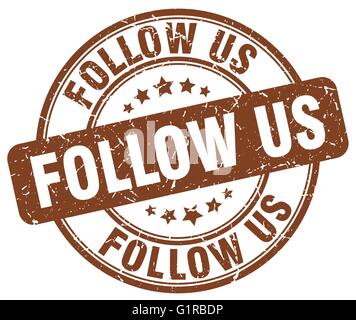 follow us stamp. follow us round grunge sign. label Stock Vector Image ...