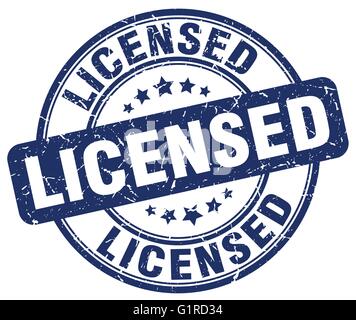 licensed blue round stamp Stock Vector Image & Art - Alamy