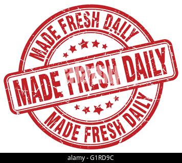 made fresh daily stamp. made fresh daily round sign. label on ...