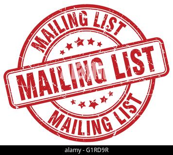 mailing list sign. mailing list round vintage grunge stamp. mailing list Stock Vector Image ...