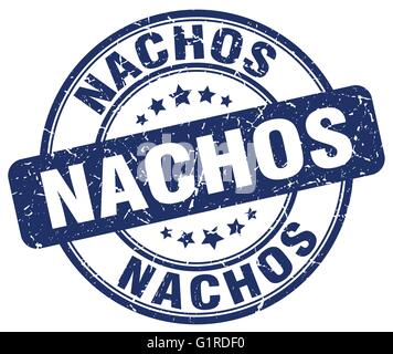 nachos blue grunge vintage stamp isolated on white background Stock ...