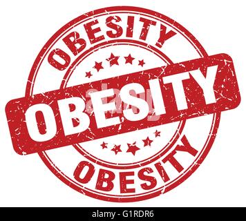 obesity red grunge vintage stamp isolated on white background Stock ...