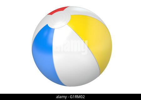 Single beach ball isolated on pink background. 3d rendering concept of ...