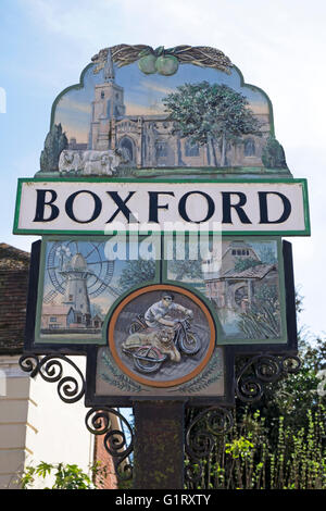 Village sign, Boxford, Suffolk, UK Stock Photo - Alamy