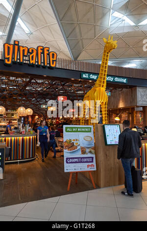 Giraffe restaurant at London Stansted Airport, England United Kingdom ...