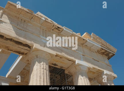 The Parthenon, detail of the roof. Acropolis of Athens, Greece Stock ...