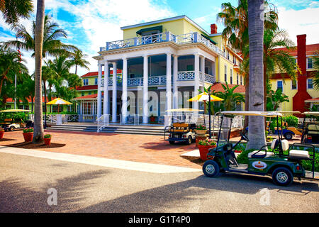 The front porch and entrance of the Gasparilla Inn & Club, Boca Grande ...