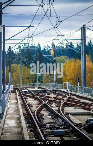 Railroad switch on a railroad junction in winter Stock Photo - Alamy