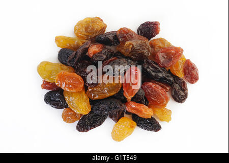 mix color raisin on white background Stock Photo - Alamy